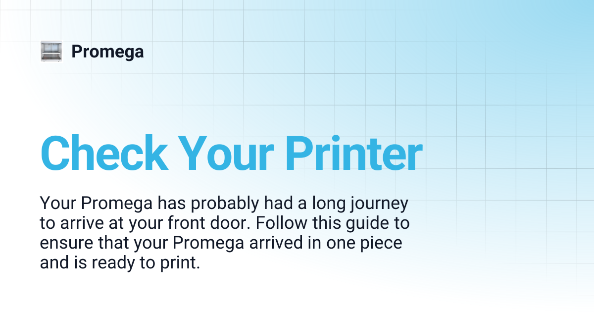 Check Your Printer | Promega